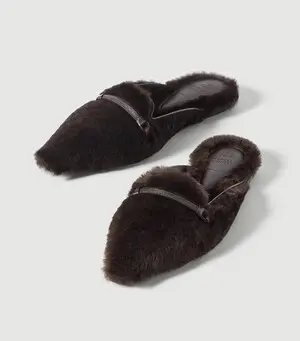 Brunello Cucinelli Shearling Flat Mules