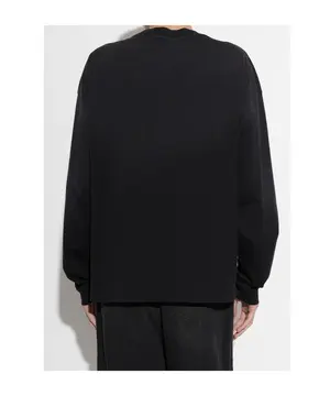 Amiri Logo-embroidered Long-sleeved Cotton T-shirt - Black