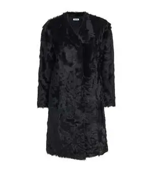 JIL SANDER Fur V-neck Coat