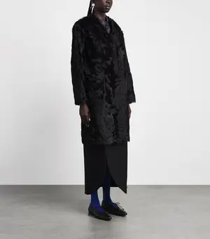 JIL SANDER Fur V-neck Coat