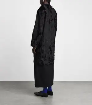 JIL SANDER Fur V-neck Coat