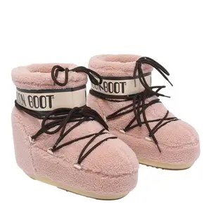 Moon Boot Faux Fur Logo Lace-up Boots