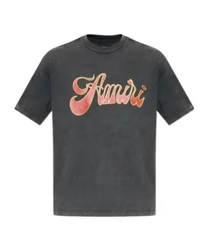 Amiri Logo Printed Crewneck T-shirt - Black