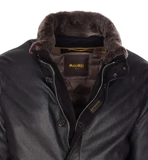 MOORER Cleros P1 Leather Jacket - Black