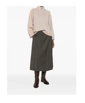 Brunello Cucinelli High Neck Knitted Jumper - Light Brown