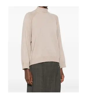 Brunello Cucinelli High Neck Knitted Jumper - Light Brown