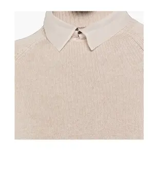 Brunello Cucinelli High Neck Knitted Jumper - Light Brown