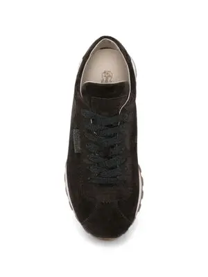 Brunello Cucinelli Monili-detail Suede Sneakers - Brown