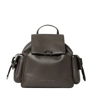 Brunello Cucinelli Sartorial Grainy Leather Backpack