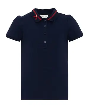 Gucci Web-stripe Interlocking G Polo Shirt - Blue