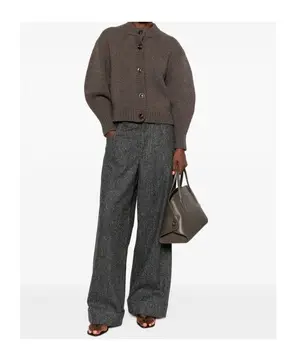 Brunello Cucinelli Flecked Wide-leg Trousers