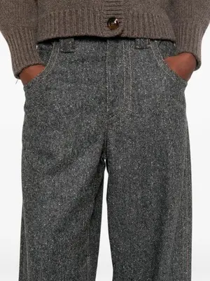 Brunello Cucinelli Flecked Wide-leg Trousers