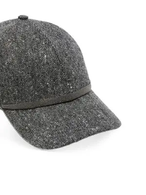 Brunello Cucinelli Monili-embellished Tweed Baseball Cap