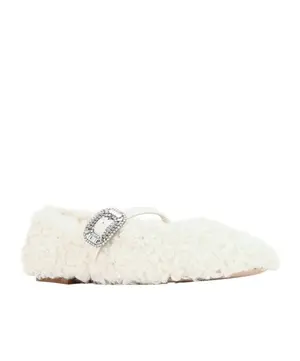 ROGER VIVIER Pilgrim Strass Mary Jane Flat Shoes