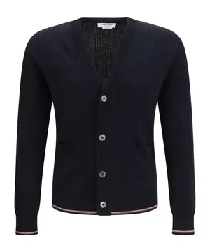 Thom Browne Ribbed V-neck Cardigan