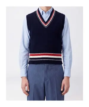 Thom Browne Hector V-neck Knitted Vest