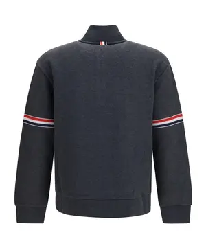 Thom Browne Buttoned High-neck Sweatshirt - Grey