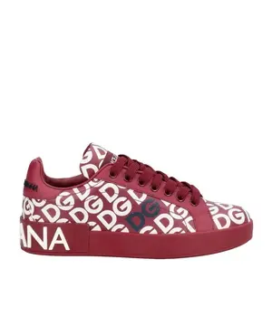 Dolce & Gabbana Round Toe Low-top Casual Shoes - Red