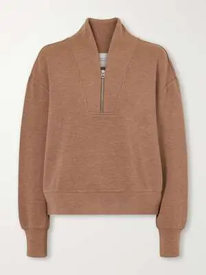 Varley Davidson Stretch-jersey Half-zip Sweatshirt - Brown