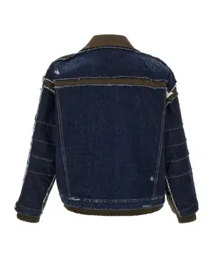 Dsquared2 Front Zip-up Denim Jacket - Navy Blue