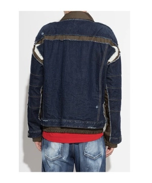 Dsquared2 Front Zip-up Denim Jacket - Navy Blue