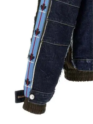Dsquared2 Front Zip-up Denim Jacket - Navy Blue