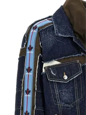 Dsquared2 Front Zip-up Denim Jacket - Navy Blue