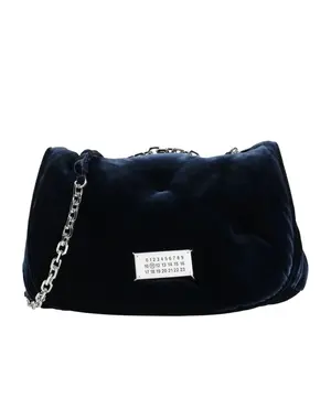 MAISON MARGIELA Large Velvet Crossbody Bag - Blue
