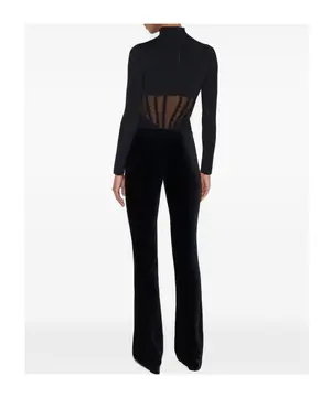Elisabetta Franchi Color-block Long-sleeve Bodysuit