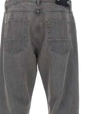 Stone Island Logo Patch Straight Leg Jeans