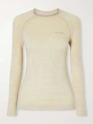 Falke Stretch Wool-blend Baselayer - Ecru