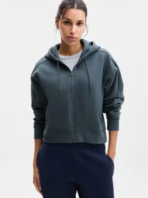 Athleta Forever Fleece Classic Full Zip Sweatshirt - Nightfall