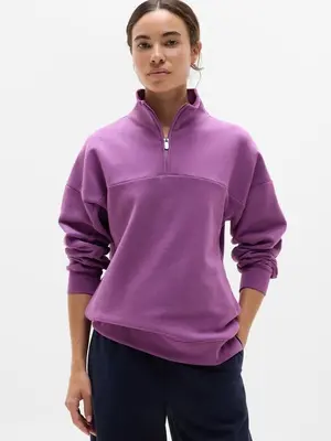 Athleta Forever Fleece 1/4 Zip Sweatshirt - Azalea