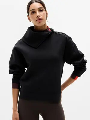 Athleta Form Knit Shawl Collar Sweatshirt - Black