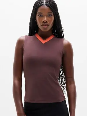 Athleta Signature Rib V-neck Muscle Tank - Nocturnal/ Ember