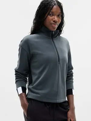 Athleta Seasoft Classic 1/4 Zip Sweatshirt - Nightfall
