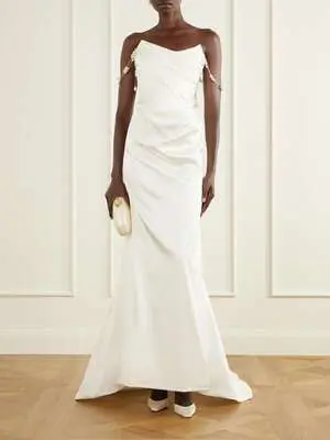 VIVIENNE WESTWOOD Pearl-embellished Satin Gown