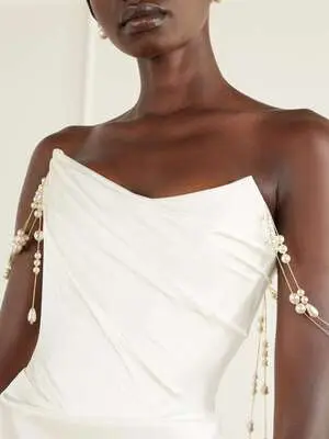 VIVIENNE WESTWOOD Pearl-embellished Satin Gown