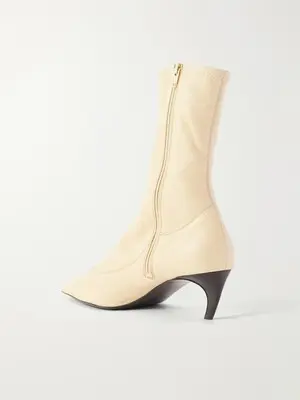 Khaite Valerie Leather Ankle Boots
