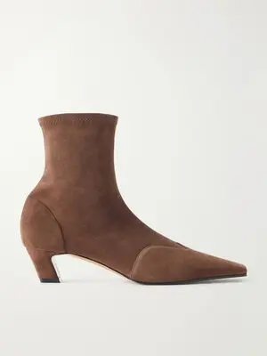 Khaite Nevada 40 Suede Ankle Boots - Brown