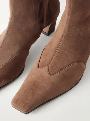 Khaite Nevada 40 Suede Ankle Boots - Brown