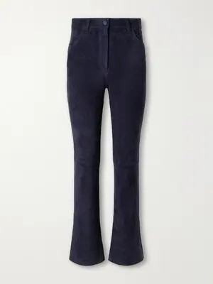 JOSEPH Duke Suede Flared Pants Blue