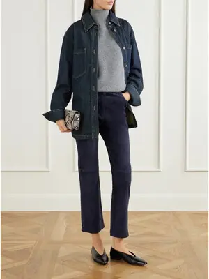JOSEPH Duke Suede Flared Pants