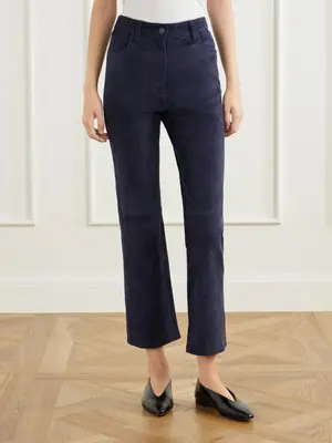 JOSEPH Duke Suede Flared Pants
