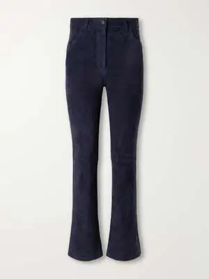 JOSEPH Duke Suede Flared Pants - Navy