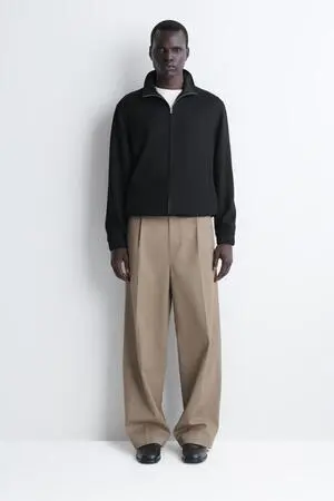 Cos Jersey Mock-neck Zip-up Blouson Jacket