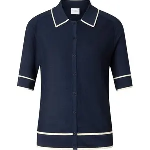 Bogner Peaches Silk Knit Jacket - Navy Blue