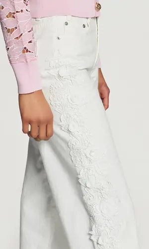 Generation Love Esme 3d Lace Combo Jeans - Chalk White