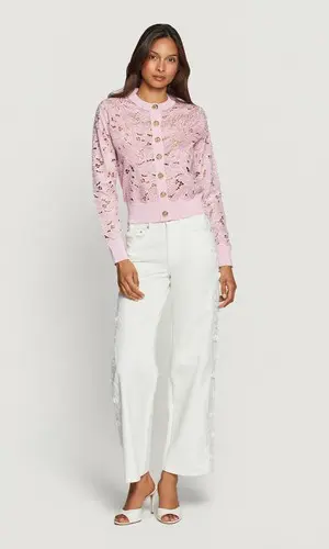 Generation Love Esme 3d Lace Combo Jeans - Chalk White