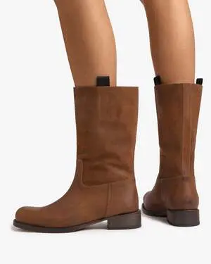 JUDE Leif Boot Distressed Suede Leather - Tan